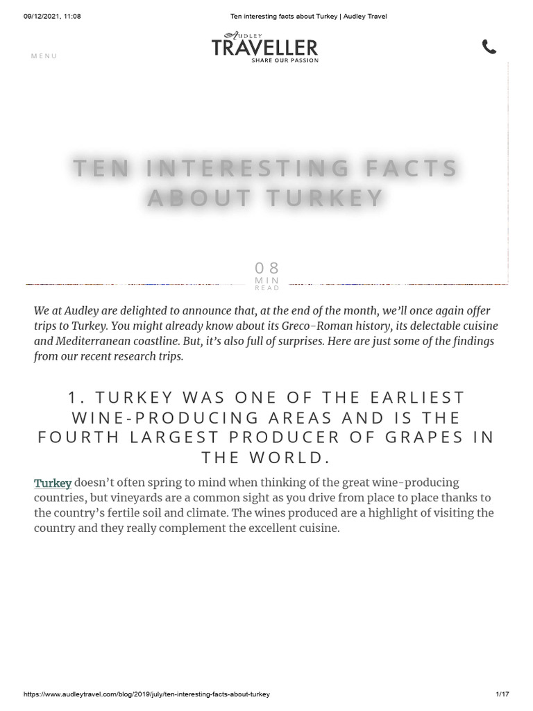 Ten interesting facts about Turkey _ Audley Travel | PDF | Foods