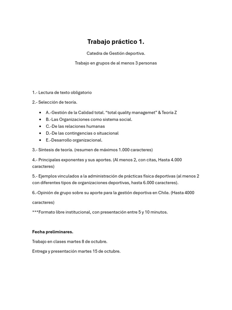 Trabajo Práctico 1 - Usach | PDF