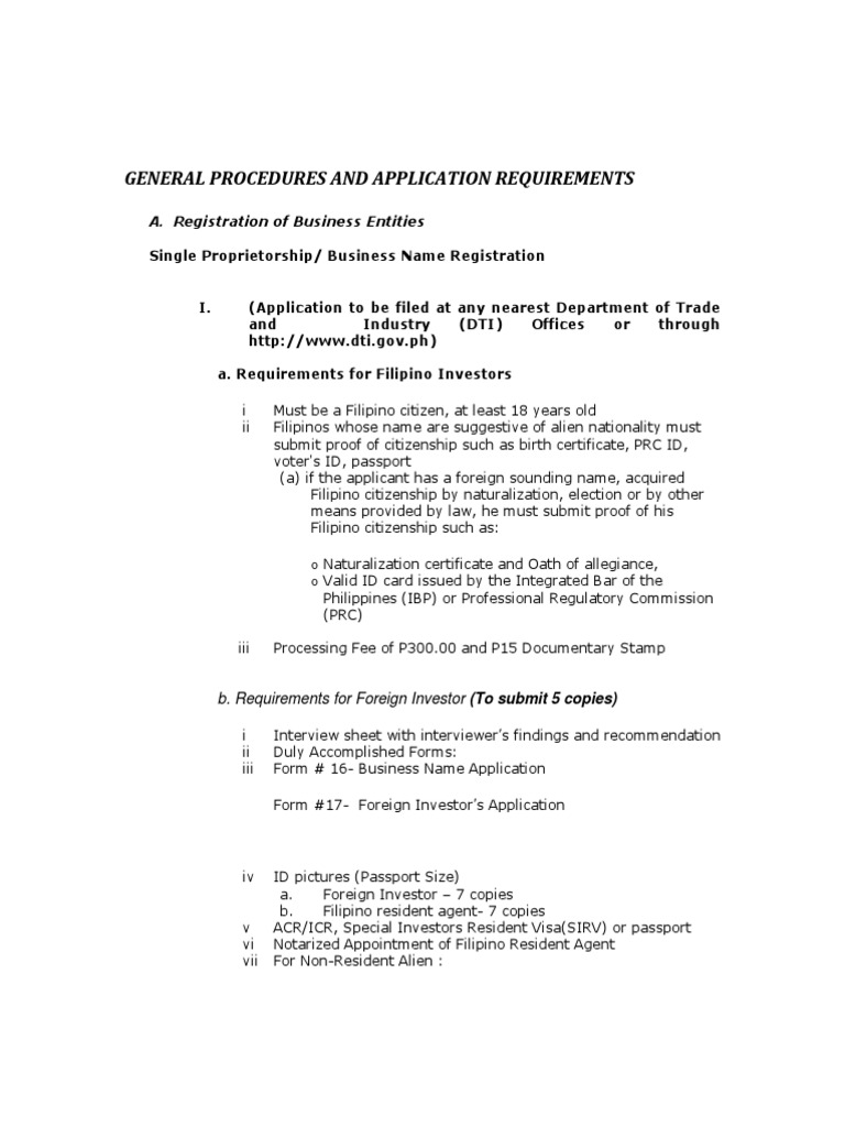 DTI Procedures & Application Requirements | PDF | U.S. Securities And ...