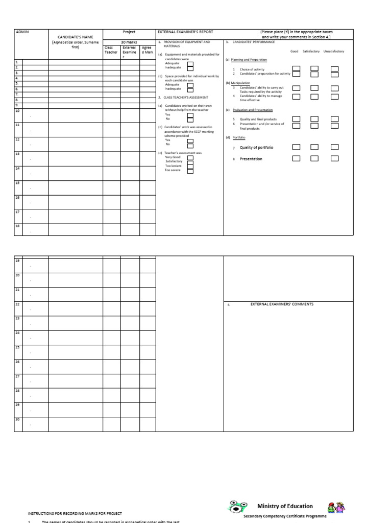 External Verifier Record of Marks | PDF | Teachers | Learning