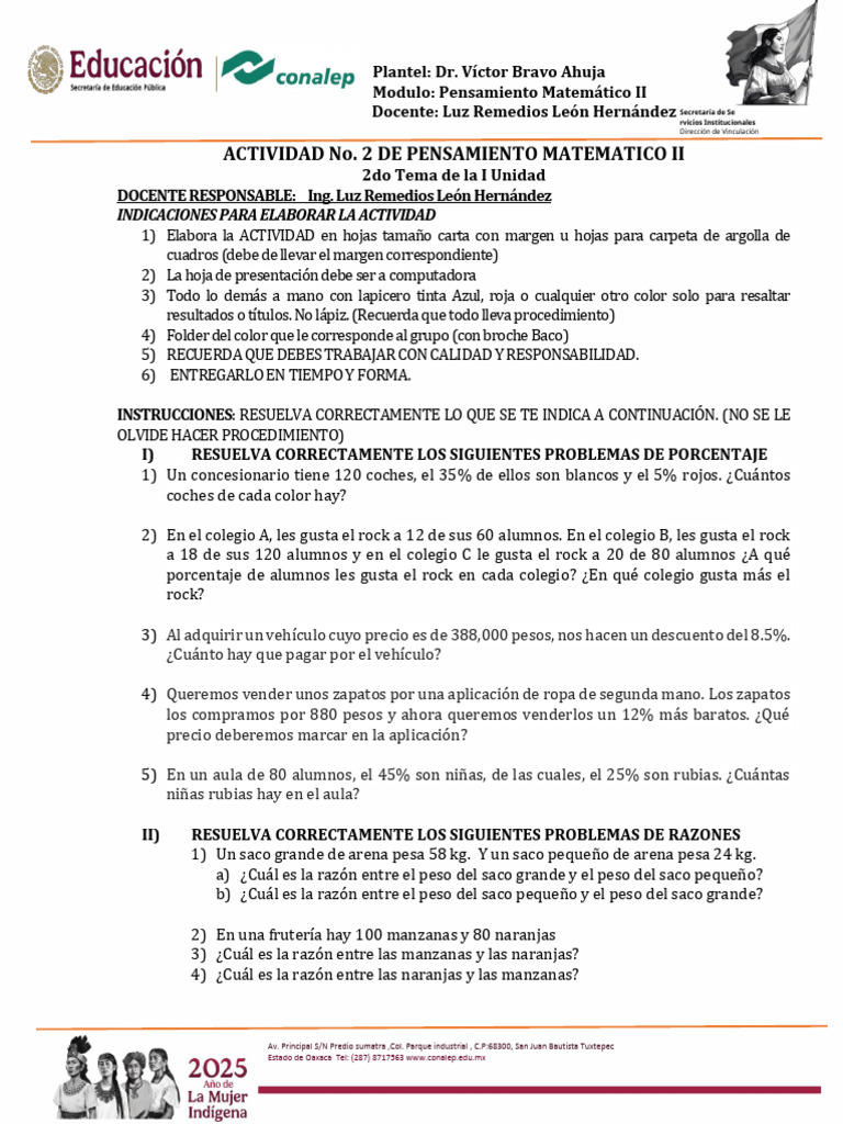 Acttividad 2do Tema IU (PEMA II 2025) | PDF