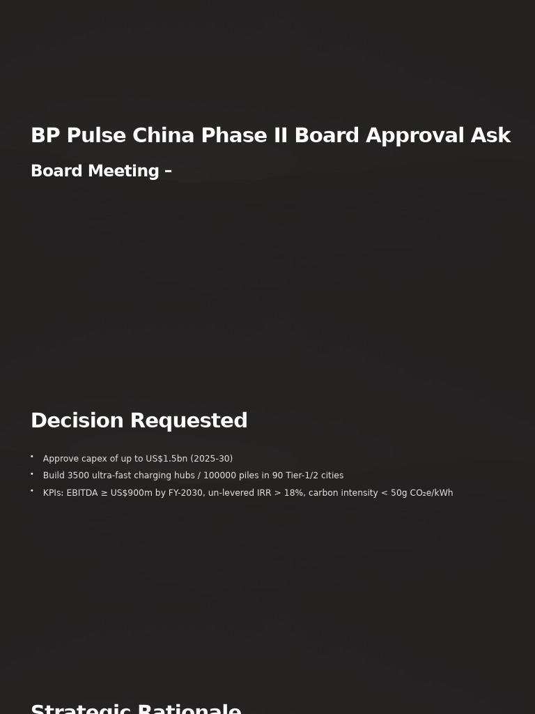 BP Pulse China Phase II Board Approval Ask | PDF | Economies