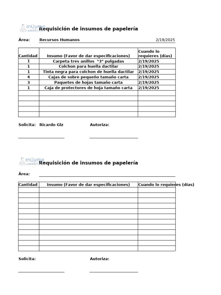 Requisiciones de Material | PDF