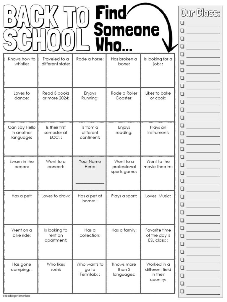 BINGO Find Someone Who - FREEBIE | PDF