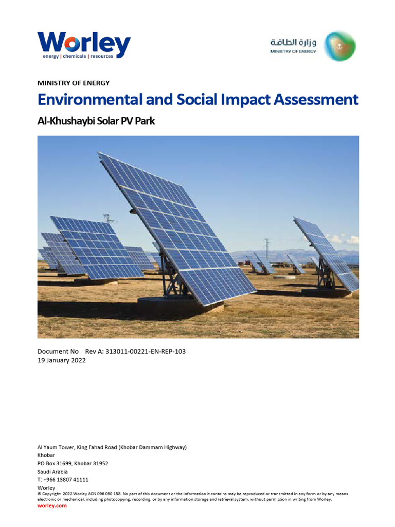 Al Khushaybi PV Ipp Esia Compressed | PDF | Environmental Impact Assessment | Natural Environment