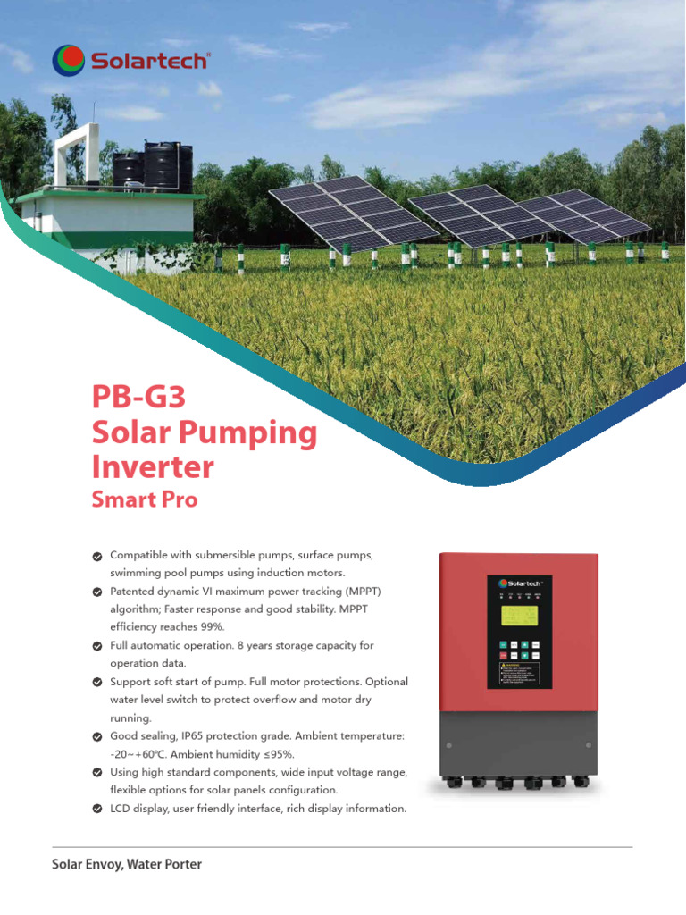 Solartech PB-G3 Smart Pro Solar Pumping Inverters | PDF | Energy ...