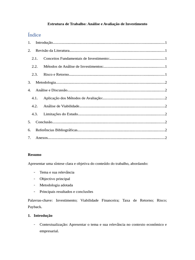 Análise de Investimentos e Viabilidade | PDF | Valor Presente líquido ...