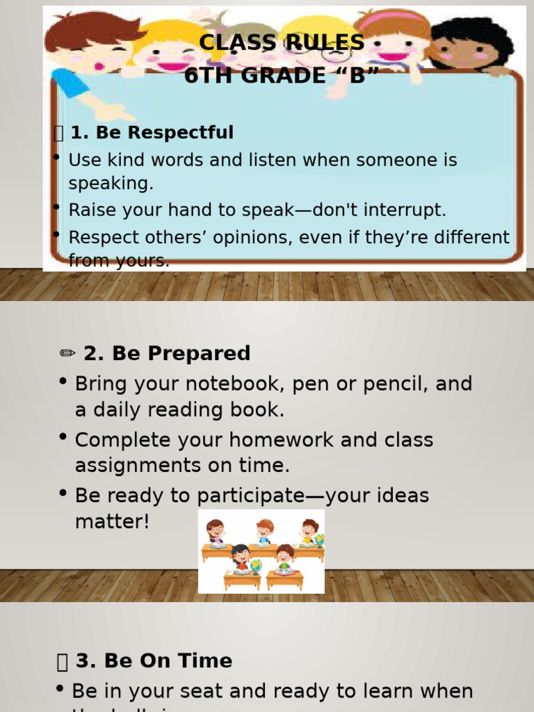 6th Grade B Class Rules Guide | PDF