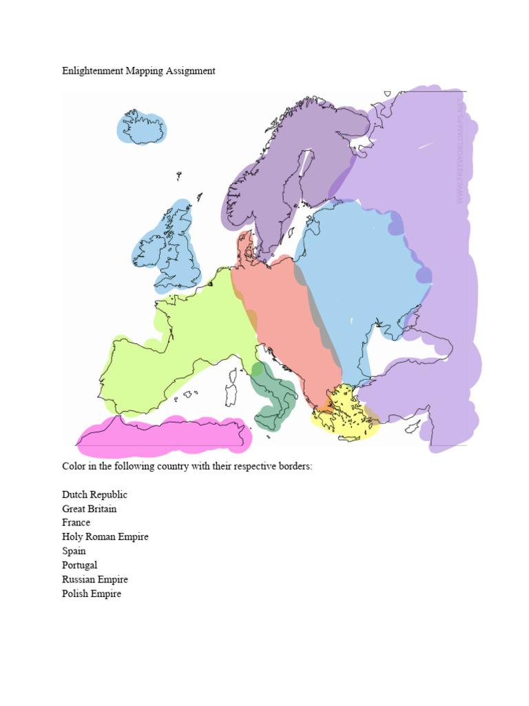 Enlightenment Mapping Assignment Guide | PDF