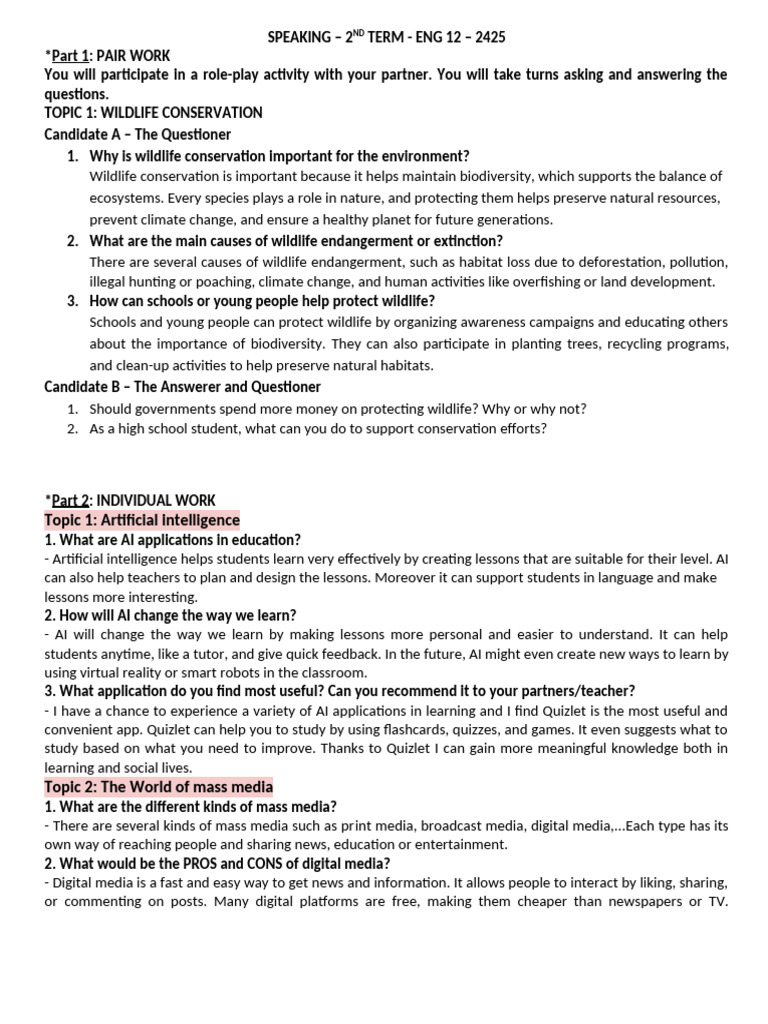 Wildlife Conservation and AI in Education | PDF | Conservation Biology ...