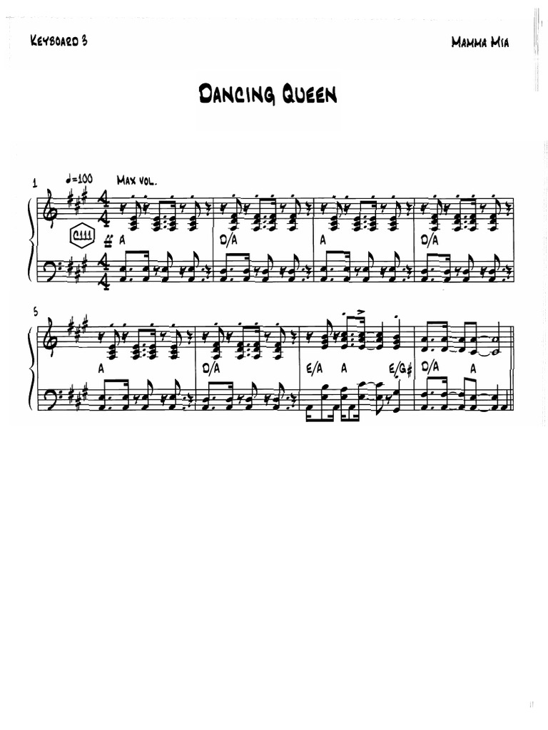 Dancing Queen - Keyboard 3 | PDF