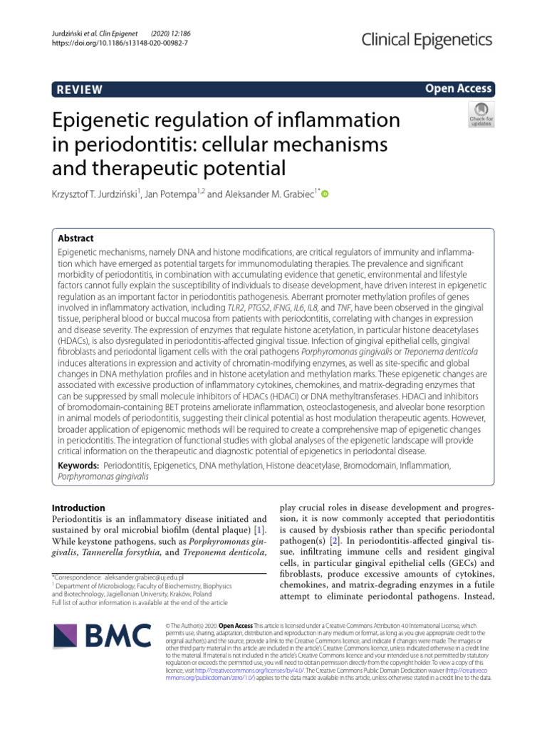 Epigenetic Regulation of Inflammation | PDF | Epigenetics | Regulation ...