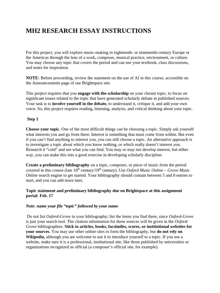 Research Project Instructions | PDF | Note (Typography) | Citation