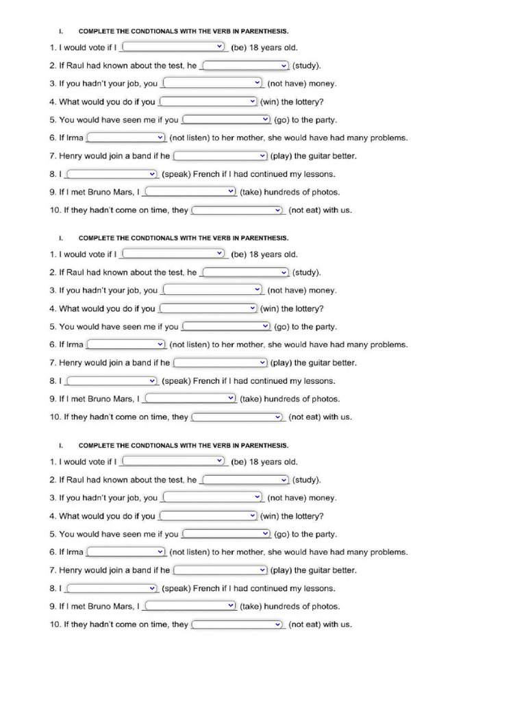 Second and Third Conditional | PDF