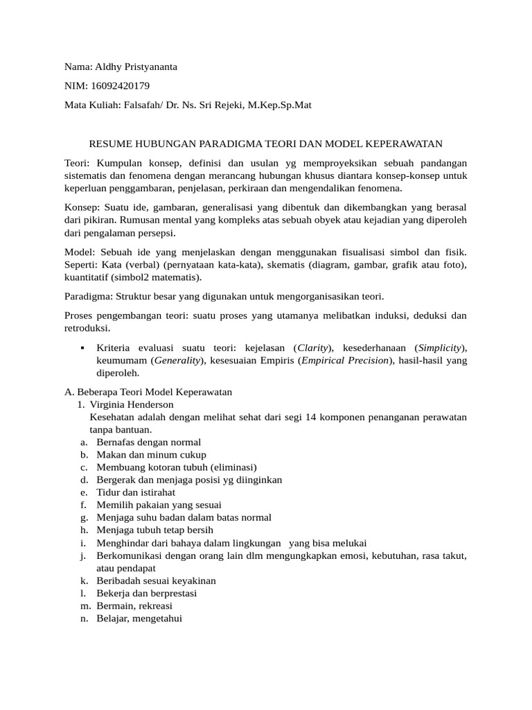 Konsep Teori Dan Komponen Suatu Teori - Ibu Sri Rejeki | PDF