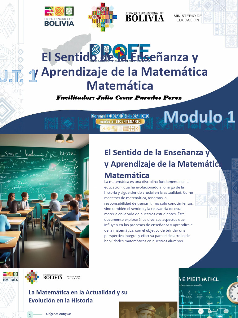 UT1 El Sentido de La Ensenanza y Aprendizaje de La Matematica (1) | PDF | Enseñando | Aprendizaje