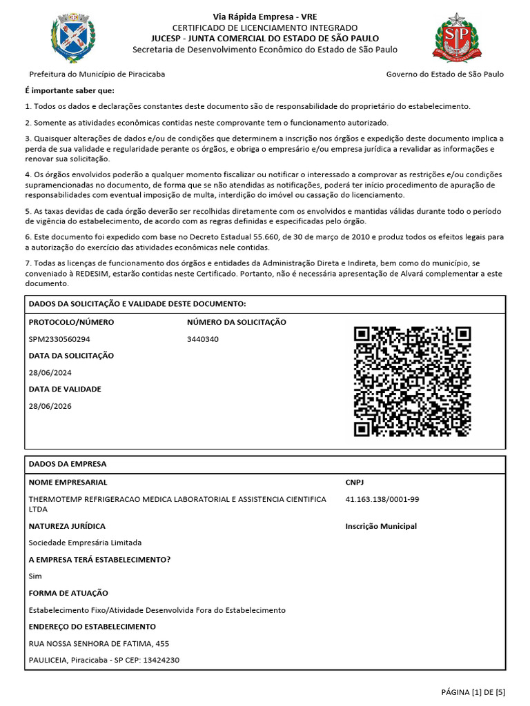 06 - VRE - Licenciamento Integrado de Funcionamento - 28.06.2026 | PDF