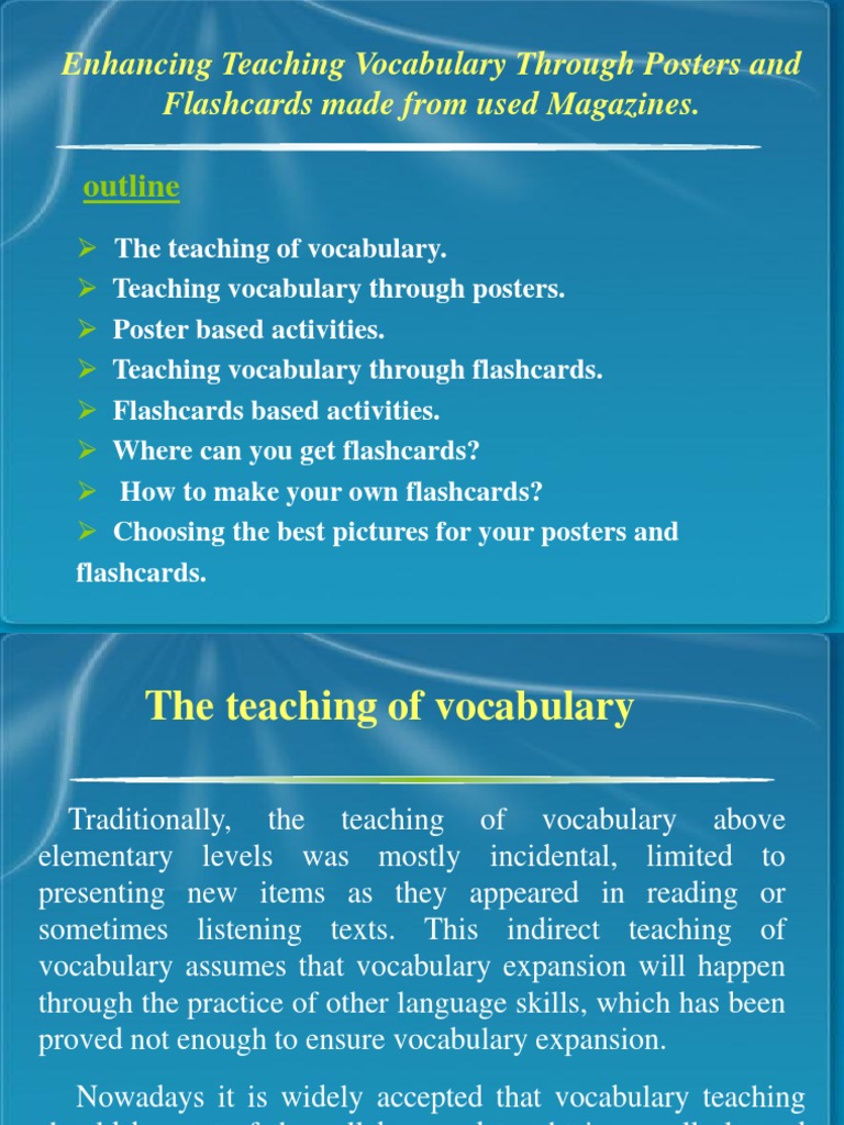 Enhancing Teaching Vocabulary Through Posters and Flashcards Made From ...