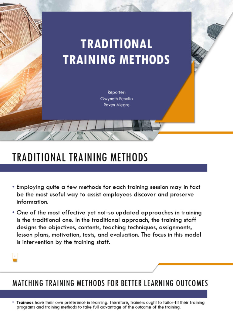 Traditional Training Methods - Chapter 6 (Gwyneth Penolio: Raven Alegre ...