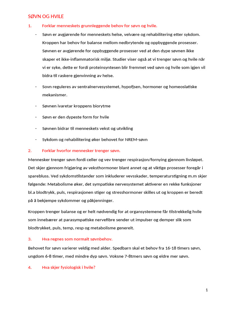 Søvn-Og-Hvile 2 | PDF