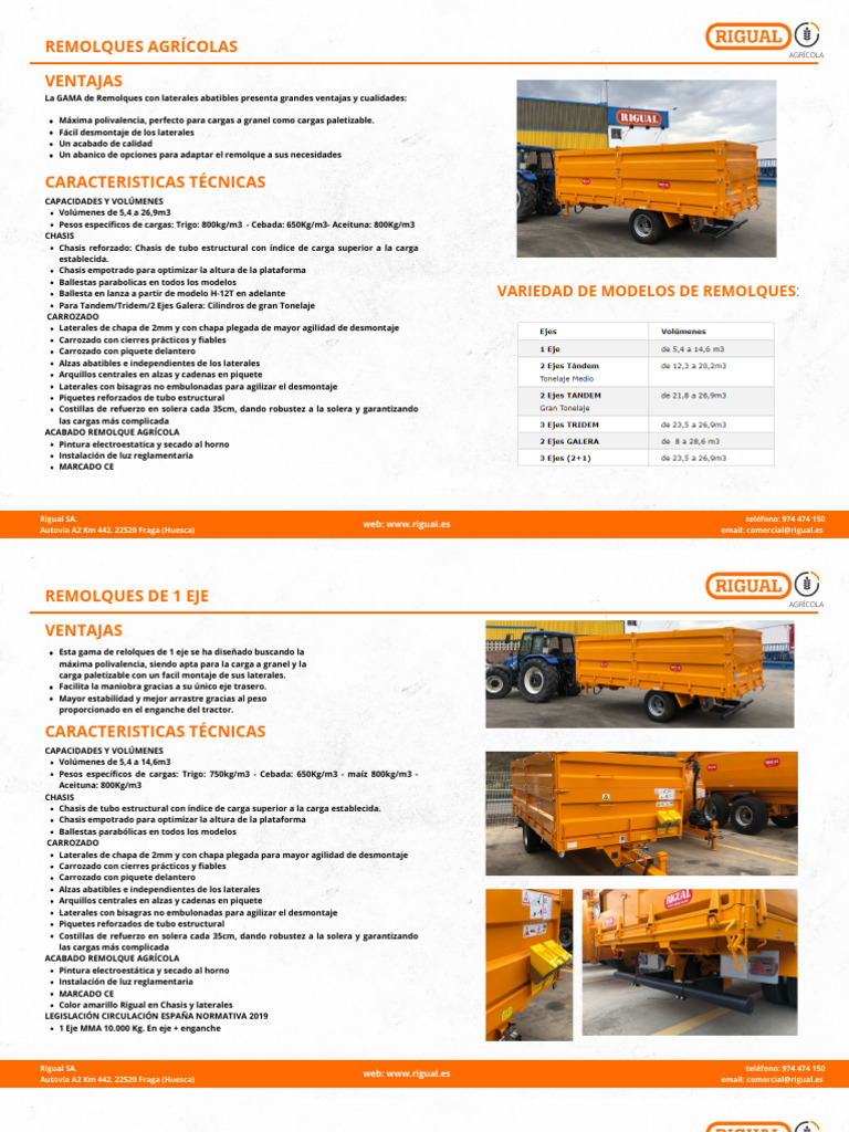 Fichas Del Catalogo Agricola Remolques | PDF | Eje | Vehículos