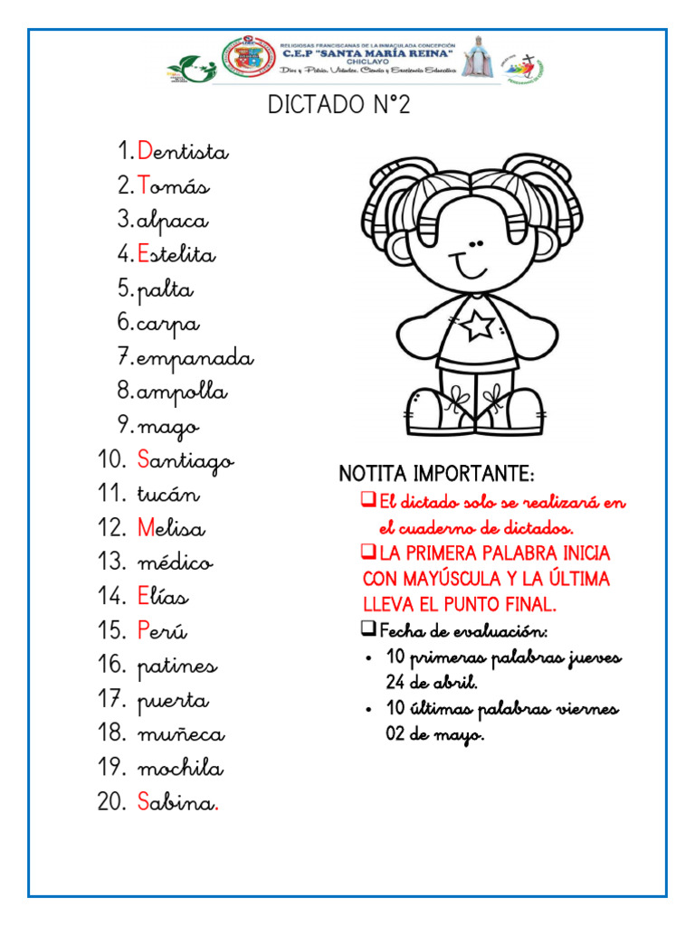 Dictado N2 - 25 | PDF