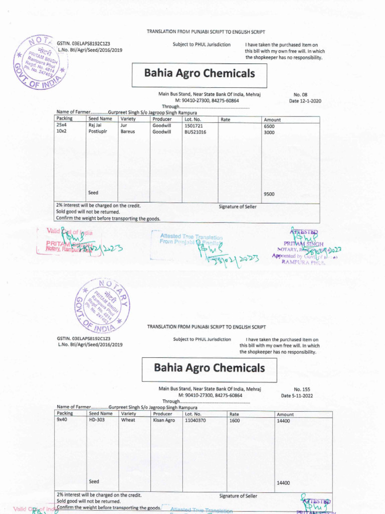 Seed Bills | PDF