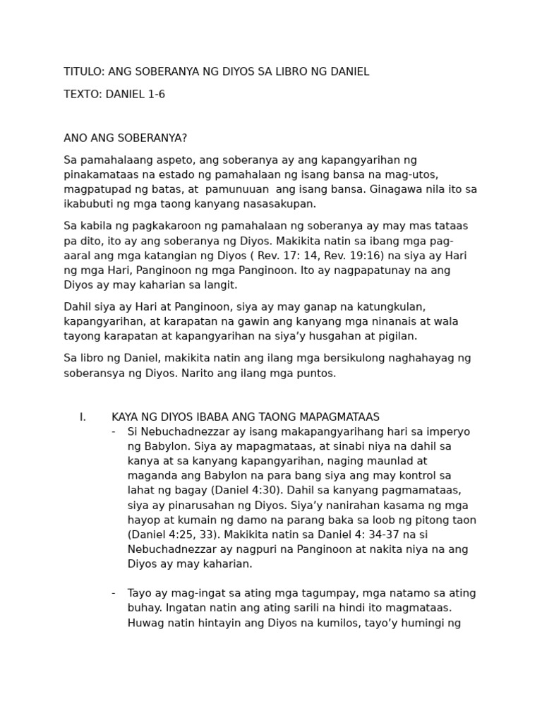 Ang Soberanya NG Diyos | PDF