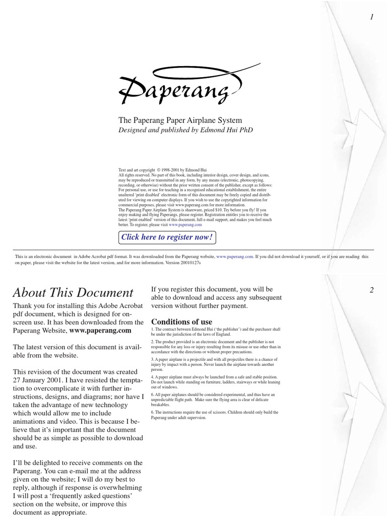 PAPERANG - Best Paper Airplane | Download Free PDF | Flight | Airplane