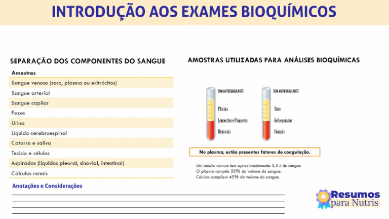 Introducao Aos Exames Bioquimicos | PDF