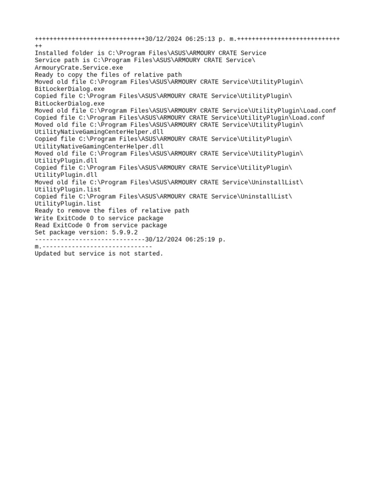 ArmouryCrate - UtilityPlugin 20241230 | PDF