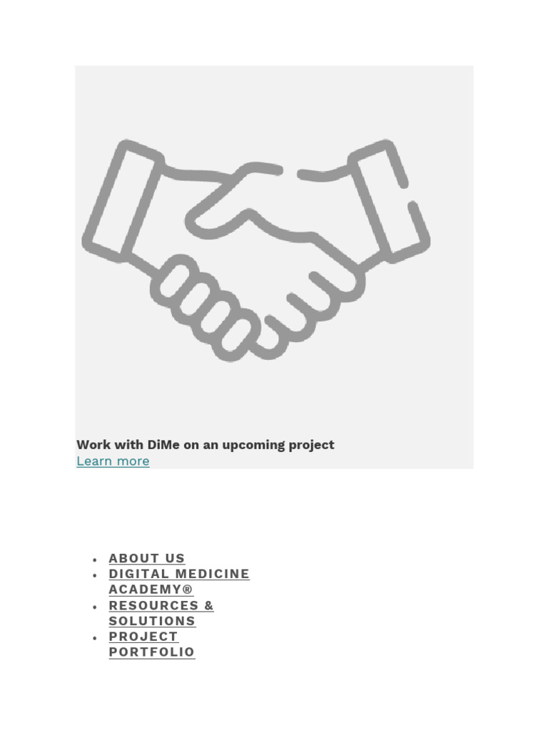 Work With DiMe On An Upcoming Project | PDF | Health Care | Social Programs