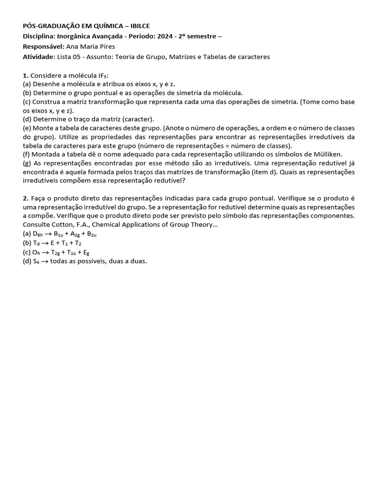 5a Lista QIA - 2024 | PDF