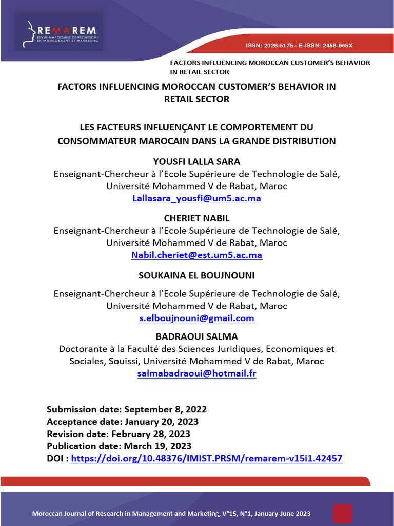 Sara, ARTICLE 5 YOUSFI SARA | PDF | Behavior | Marketing