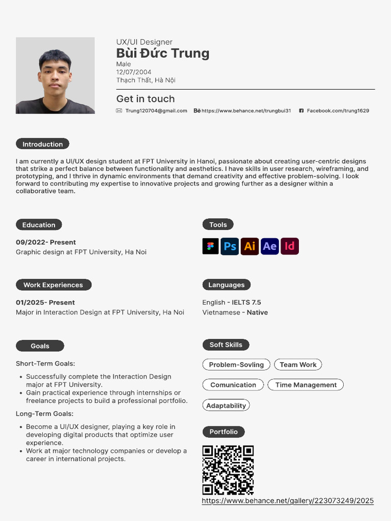 CV - Intern Design - Bùi Đ C Trung | PDF
