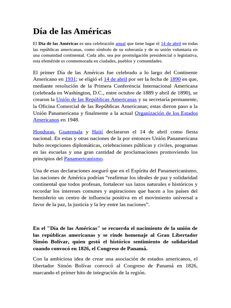 Día de las Américas | PDF
