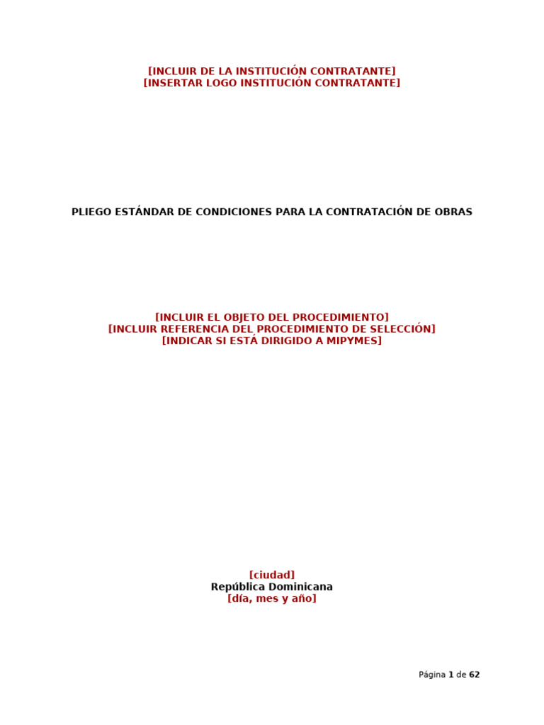 Pliego de Condiciones Estandar Obras 5.3.2024 VF | PDF | Presupuesto | Contador