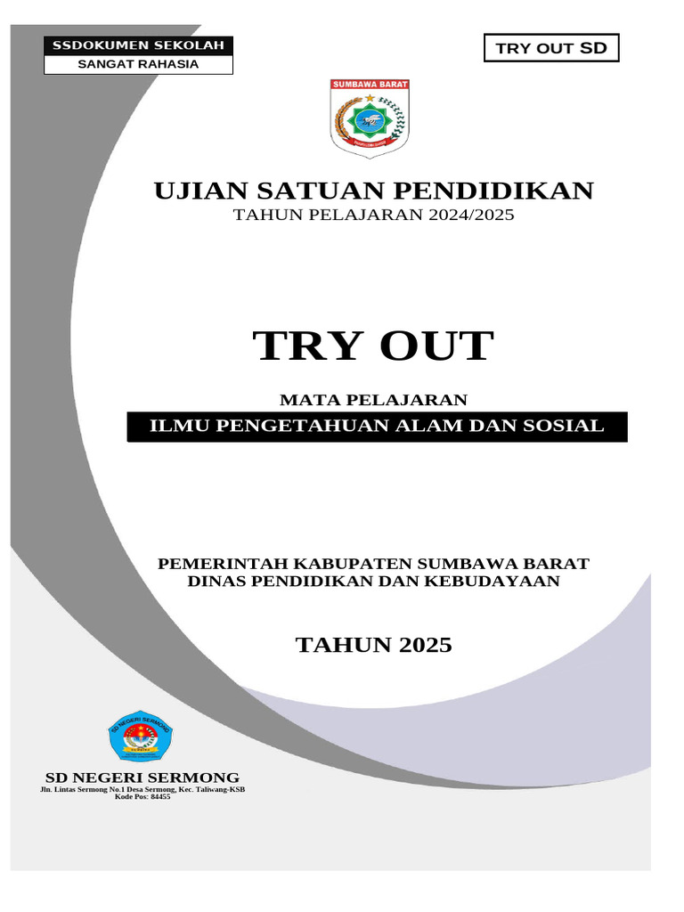 Soal Try Out Ipas 2024-2025 | PDF