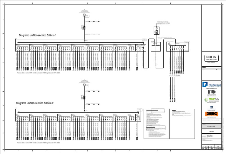 Diagrama Unifilar Eléctrico Edificio 1: para Revision AVANCE: 60% | PDF