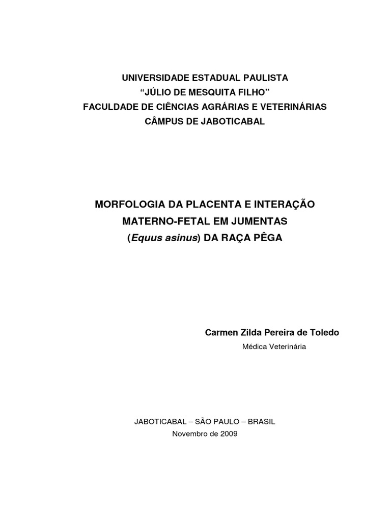 Morfologia de Placenta - Vet | PDF | Placenta | Asno