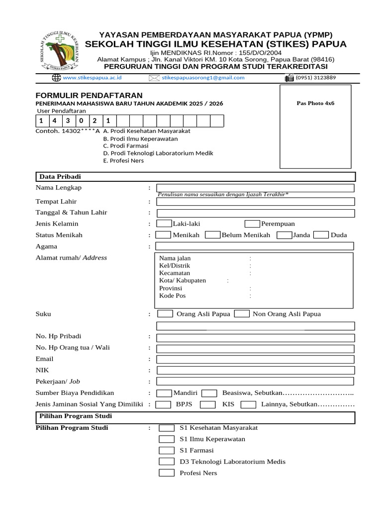 Form Revisi Pendaftaran & Surat Pernyataan | PDF