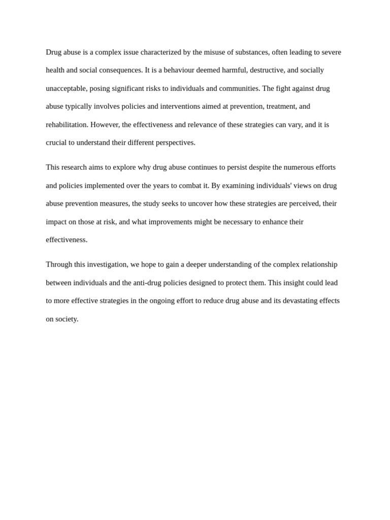 INTRODUCTION For DRUG ABUSE | PDF