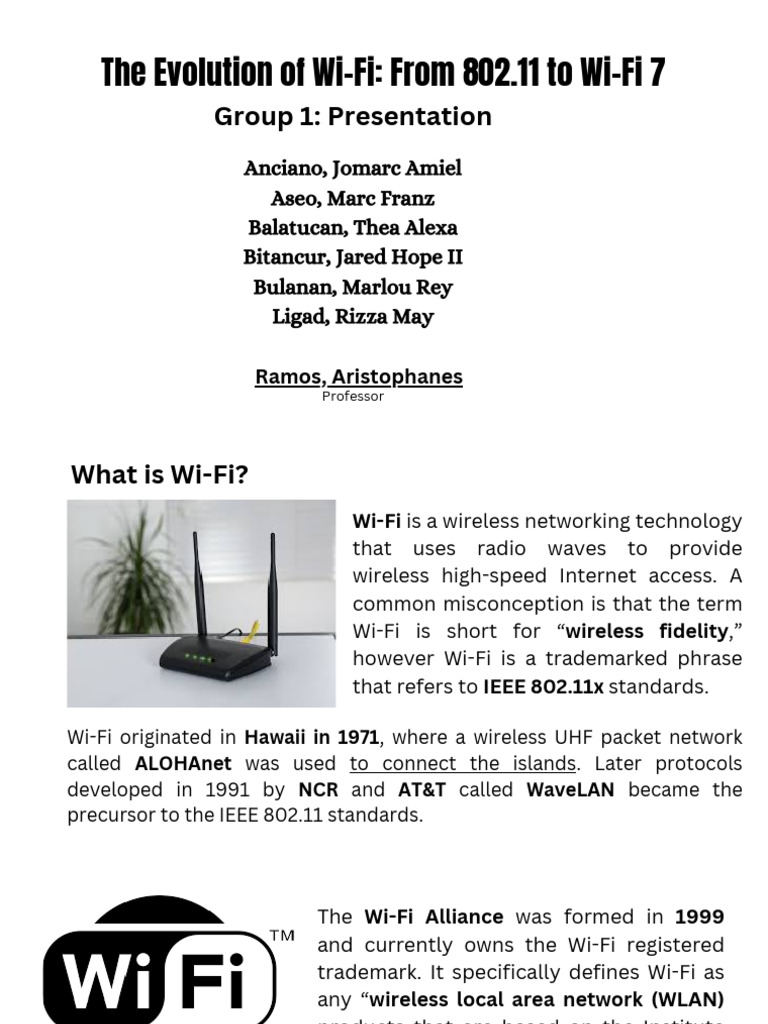 The Evolution of Wi-Fi - From 802.11 To Wi-Fi 7 | PDF | Ieee 802.11 | Wi Fi