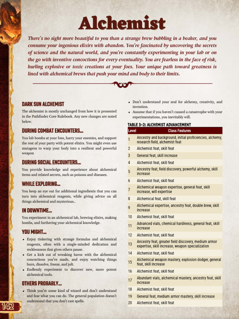 Dark Sun Classes | PDF | Alchemy