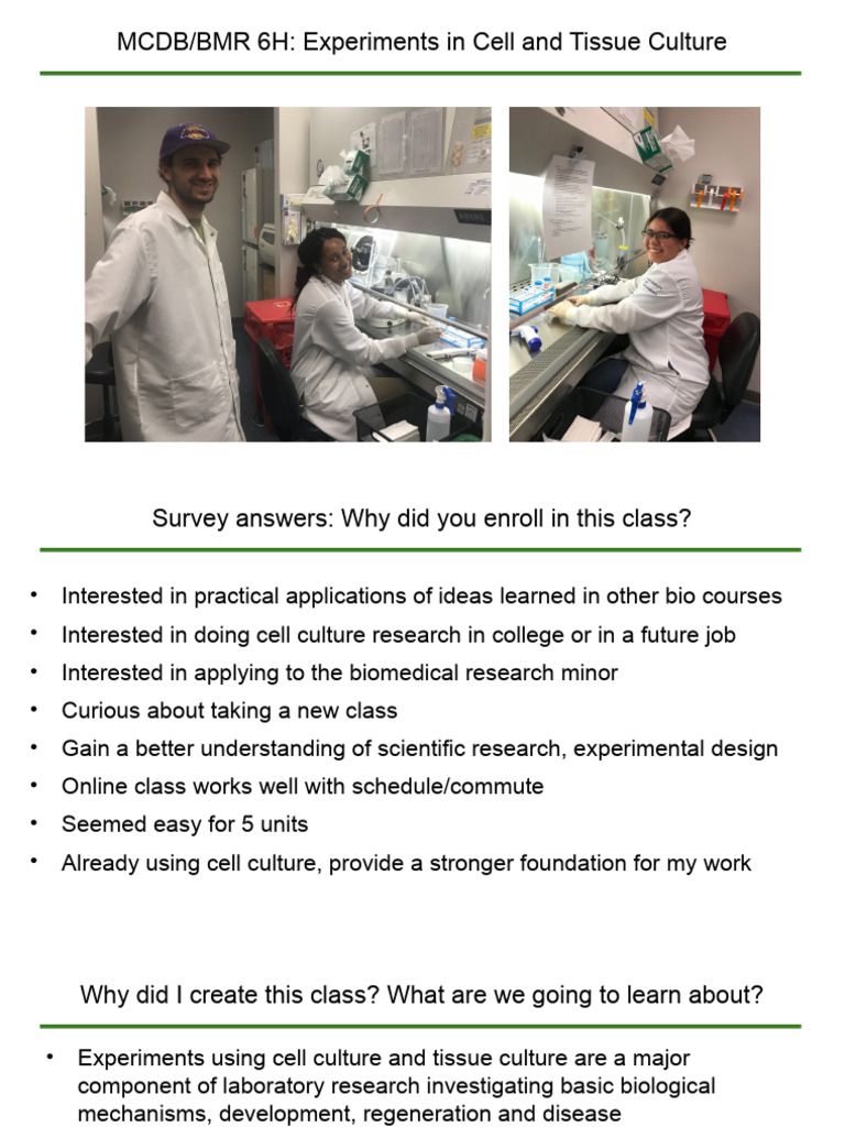 Cell and Tissue Culture Course Overview | PDF | Cell Culture | Experiment