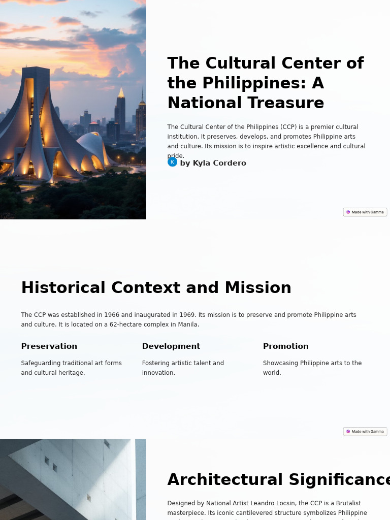 Cultural Center of the Philippines Overview | PDF | The Arts