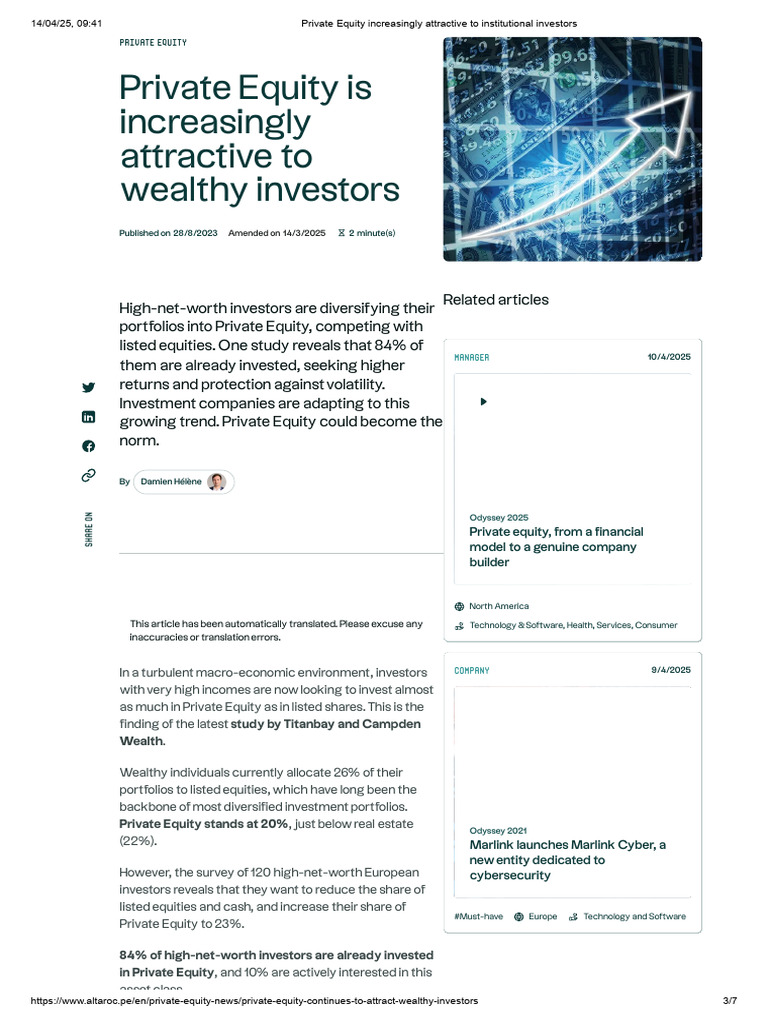 Private Equity Increasingly Attractive To Institutional Investors | PDF ...