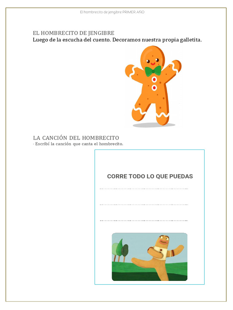 Actividades del Hombrecito de Jengibre | PDF