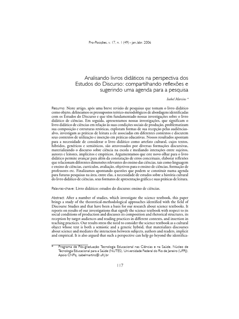 Analisando Livros Did Ticos Na Perspectiva Dosestudos Do Discurso ...
