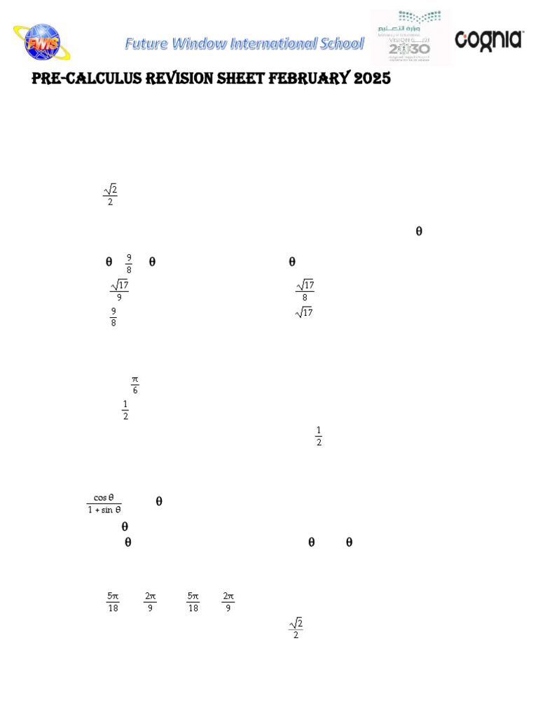 Gradec11 Pre-Calculus Review) 2 | PDF | Mathematical Objects ...